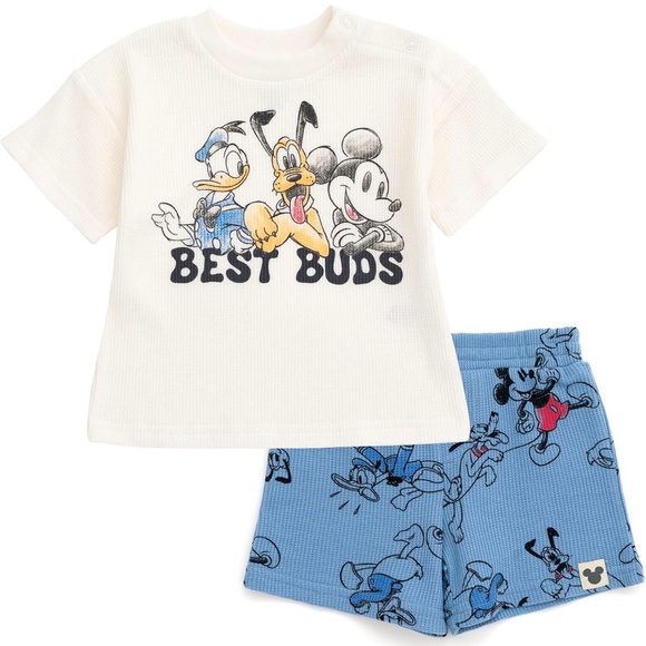 Disney | Matching Sets | Disney Kids Matching Set Cream And Blue | Poshmark